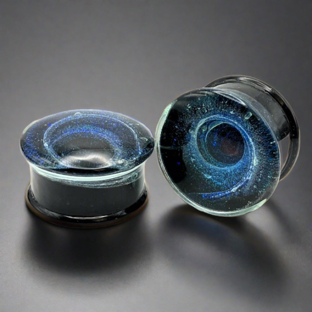 Stone & Glass Ear Gauges & Plugs — White Jade, Volcanic Glass, Crystal ...