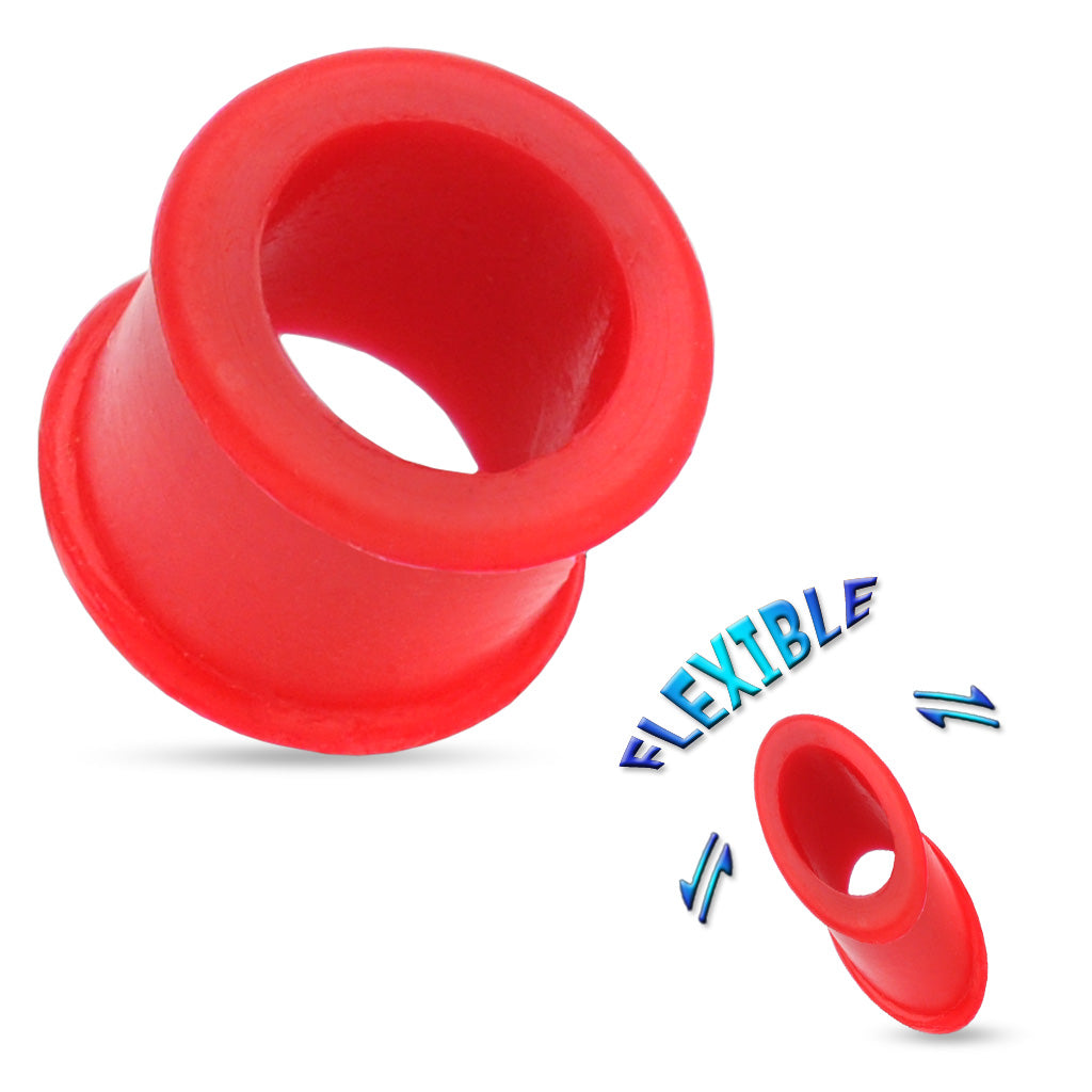 Red Silicone Tunnel Plugs | Double Flare | ThePlugCrate